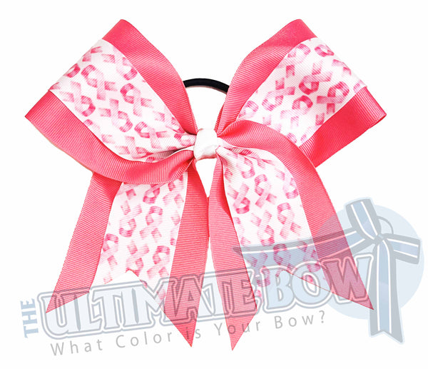 Cheer for Survivors Breast Cancer Awareness Bow - Pink Bow
