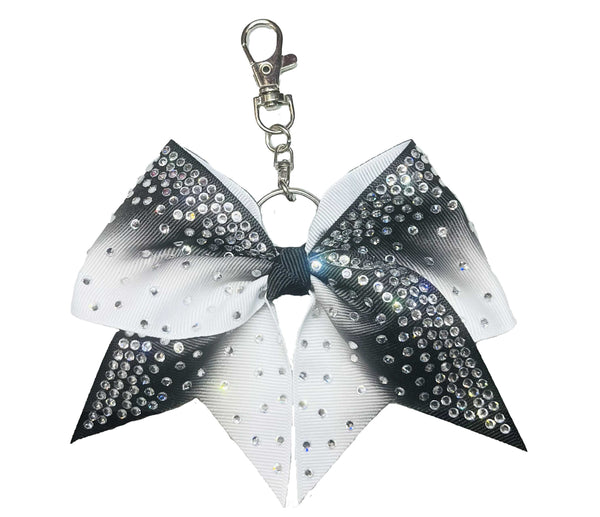 Rhinestone Ombre Cheer Bow Key Chain - Cheerleading Accessory