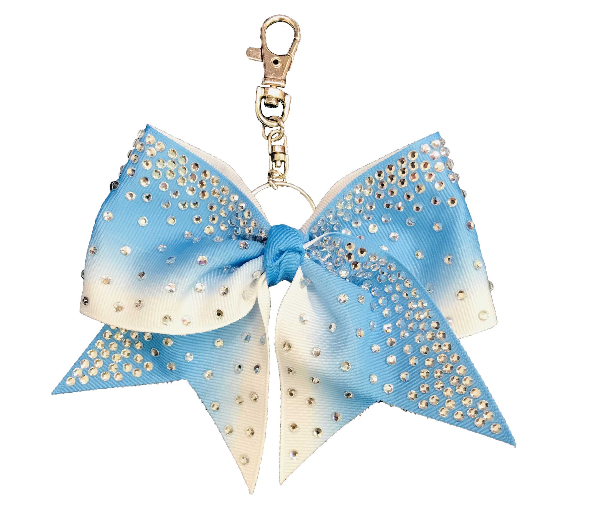 Rhinestone Ombre Cheer Bow Key Chain - Cheerleading Accessory
