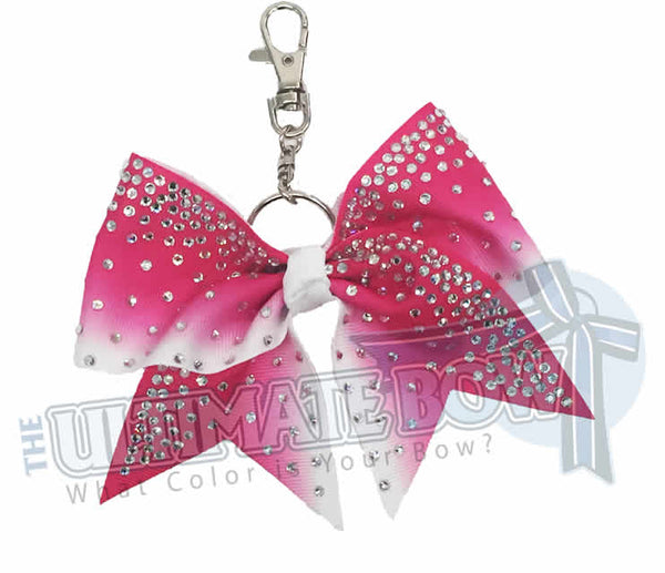 Rhinestone Ombre Cheer Bow Key Chain - Cheerleading Accessory