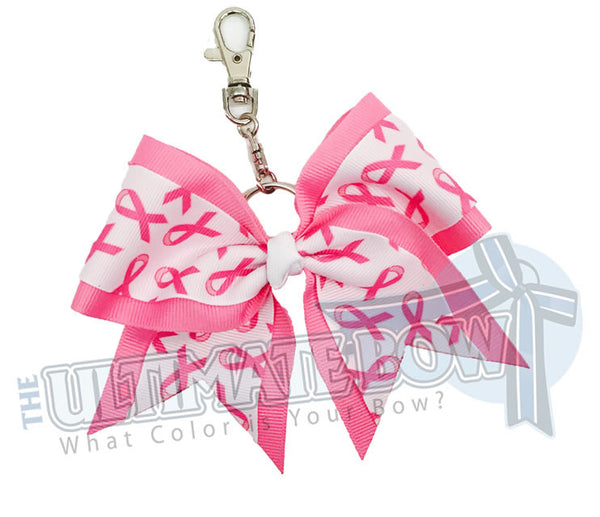 Ultimate Pink Ribbon Key Chain Bow - Breast Cancer Awareness